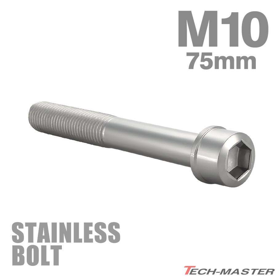 TECHーMASTER（テックマスター） ステンレスボルト M10×75mm P1.25 スリムヘッド キャップボルト シルバーカラー ...