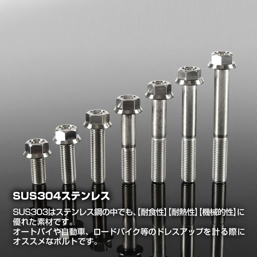 ステンレスボルト M10×45mm P1.25 フランジ付き 六角ボルト CNC ヘキサゴンヘッド シルバーカラー TB1153 : TECH-MASTER バイクテン - 通販 ...