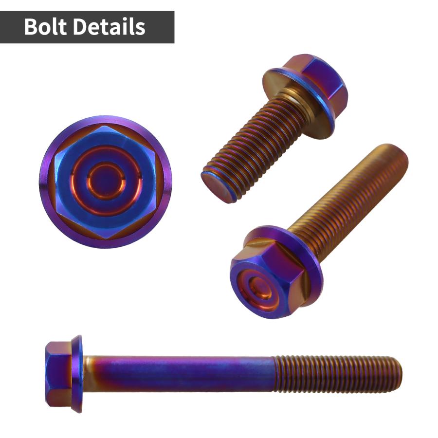 ステンレスボルト M10×70mm P1.25 フランジ付き 六角ボルト CNC ヘキサゴンヘッド 焼きチタンカラー TB1202 : TECH-MASTER バイクテン - 通販 ...