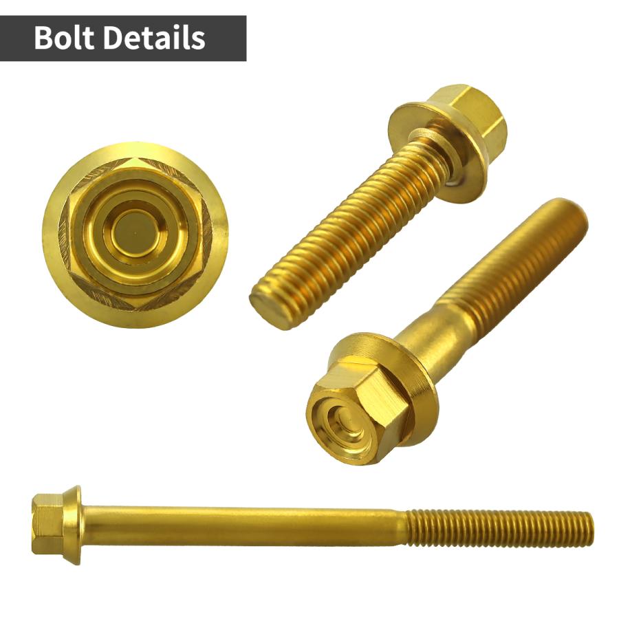 ステンレスボルト M6×20mm P1.0 六角ボルト CNC ヘキサゴンヘッドボルト ゴールドカラー TB1273 : tb1273 : TECH-MASTER バイクテン - 通販 ...
