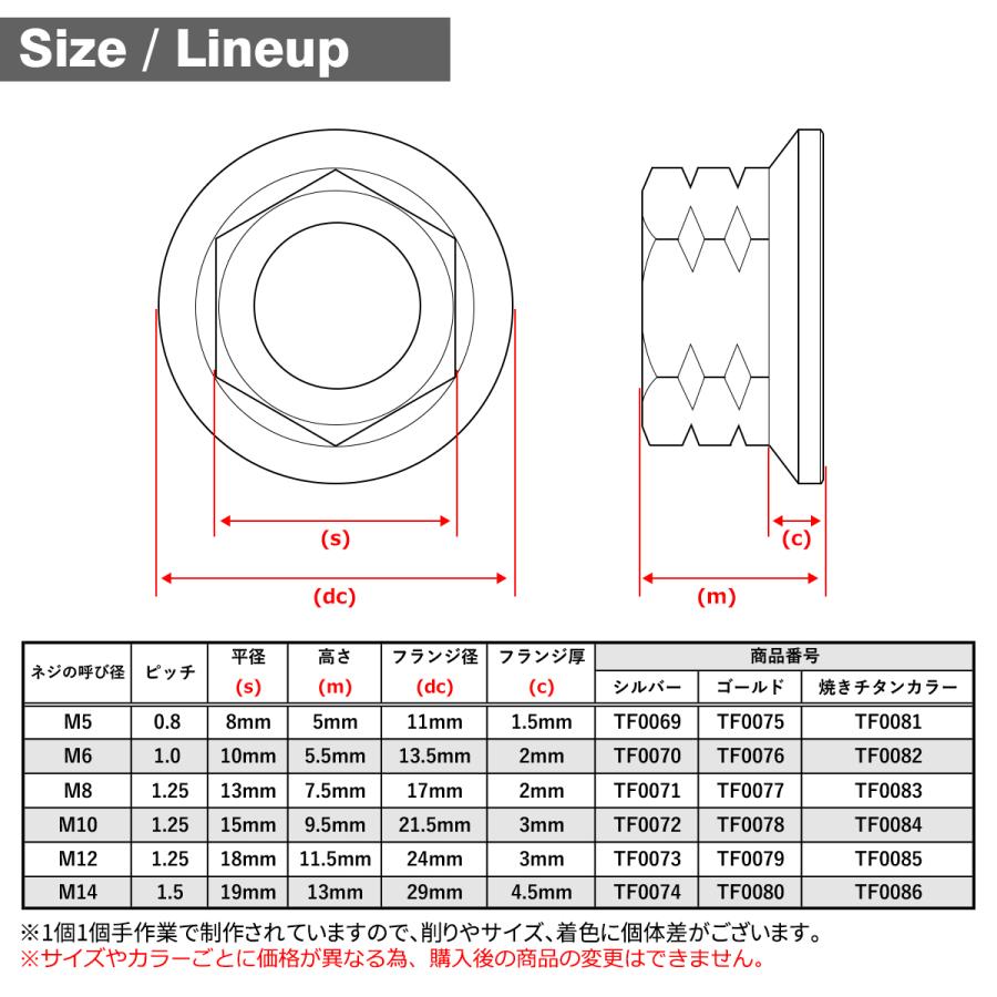 ステンレスナット M6 P1.0 六角ナット デザインナット ステップナット 焼きチタンカラー TF0082 : TECH-MASTER バイクテン - 通販 - Yahoo!ショッピング