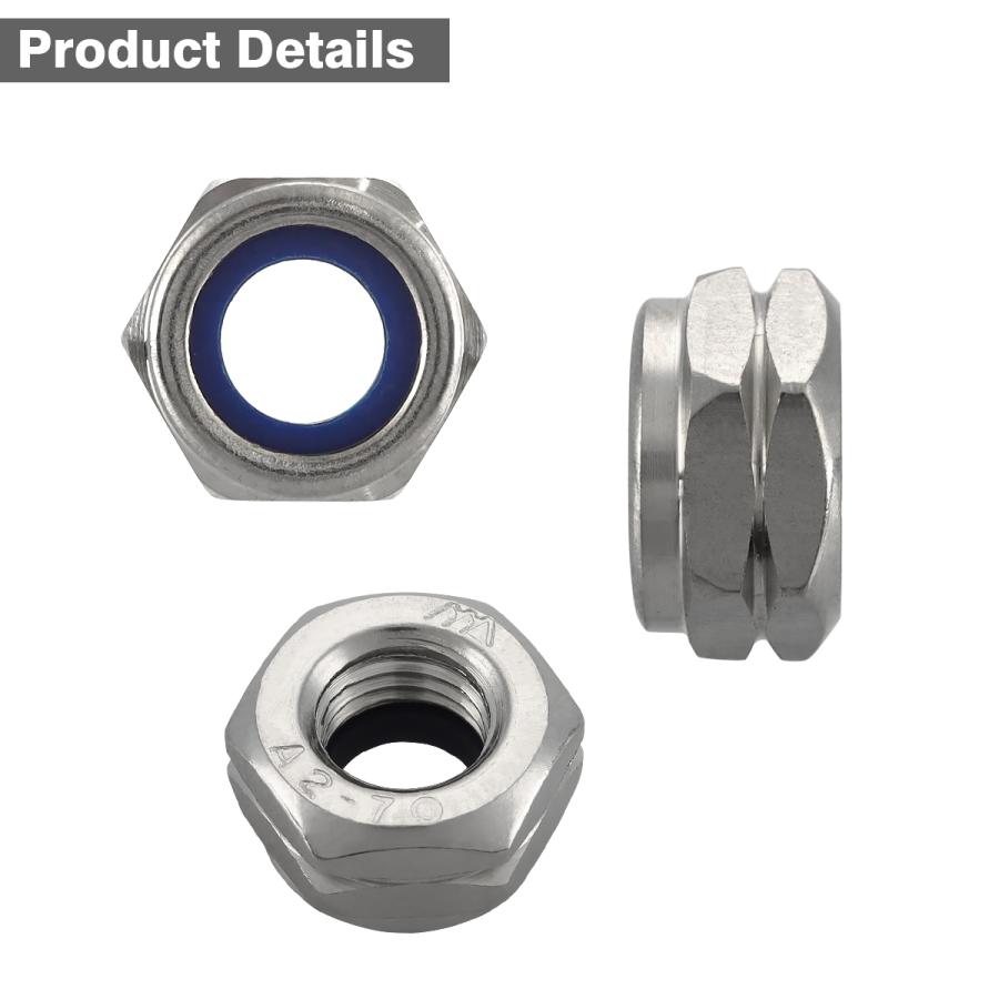 ステンレスナット M10 P1.25 六角ナット ナイロンナット ゆるみ止め内蔵 シルバーカラー TF0231 : TECH-MASTER バイクテン - 通販 - Yahoo!ショッピング