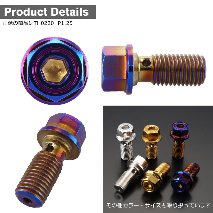 バンジョーボルト ステンレス M10 P1.25 シングル ヘキサゴンヘッド 六角穴付き 焼きチタンカラー TH0220 : th0220 : TECH-MASTER バイクテン - 通販 ...
