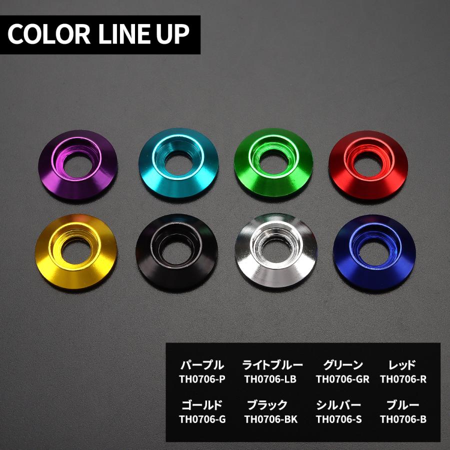 M6 デザイン ワッシャー 10枚セット アルミ製 外径18mm ブラック TH0706-BK :TH0706-BK-1:TECH-MASTER バイクテン - 通販 - Yahoo!ショッピング