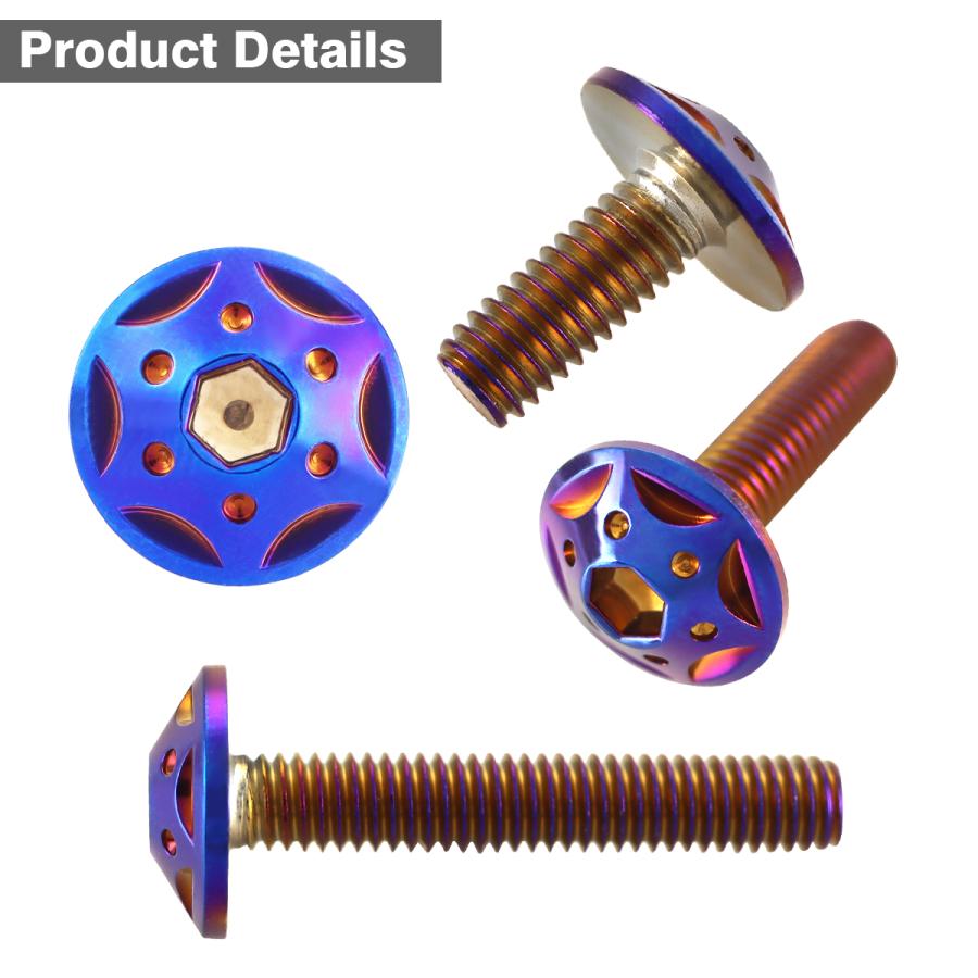 ステンレスボルト M6×20mm P1.0 ボタンボルト スターホールヘッド 焼きチタンカラー TR0249 : TECH-MASTER バイクテン - 通販 - Yahoo!ショッピング