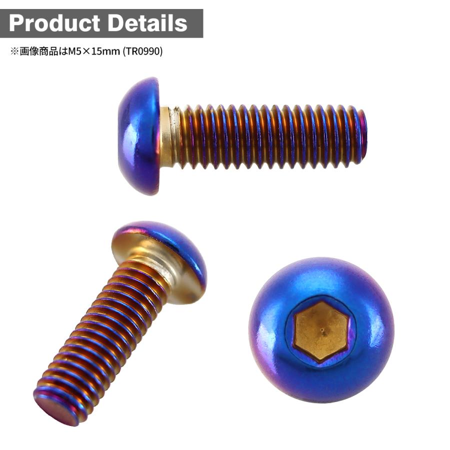 ステンレスボルト M5×15mm P0.8 ボタンボルト トラスヘッド 焼きチタンカラー TR0990 : TECH-MASTER バイクテン - 通販 - Yahoo!ショッピング