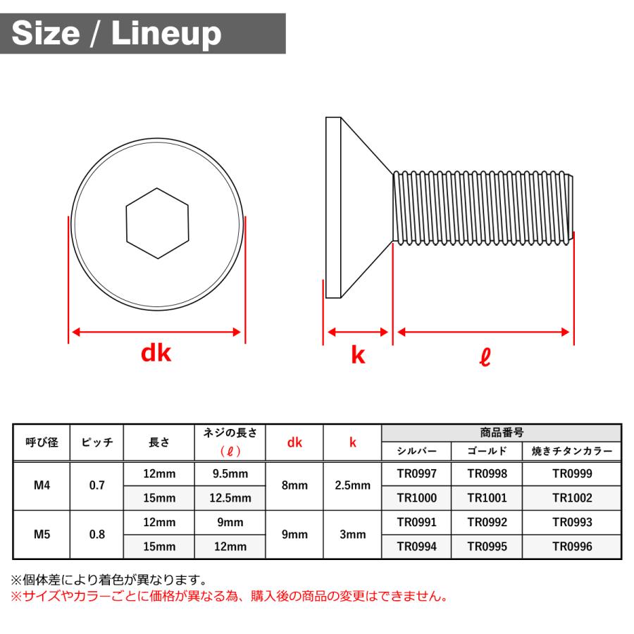 ブランド登録なし ステンレスボルト M5×15mm P0.8 皿キャップボルト 焼きチタンカラー TR0996 : TECH-MASTER バイクテン - 通販 - Yahoo!ショッピング