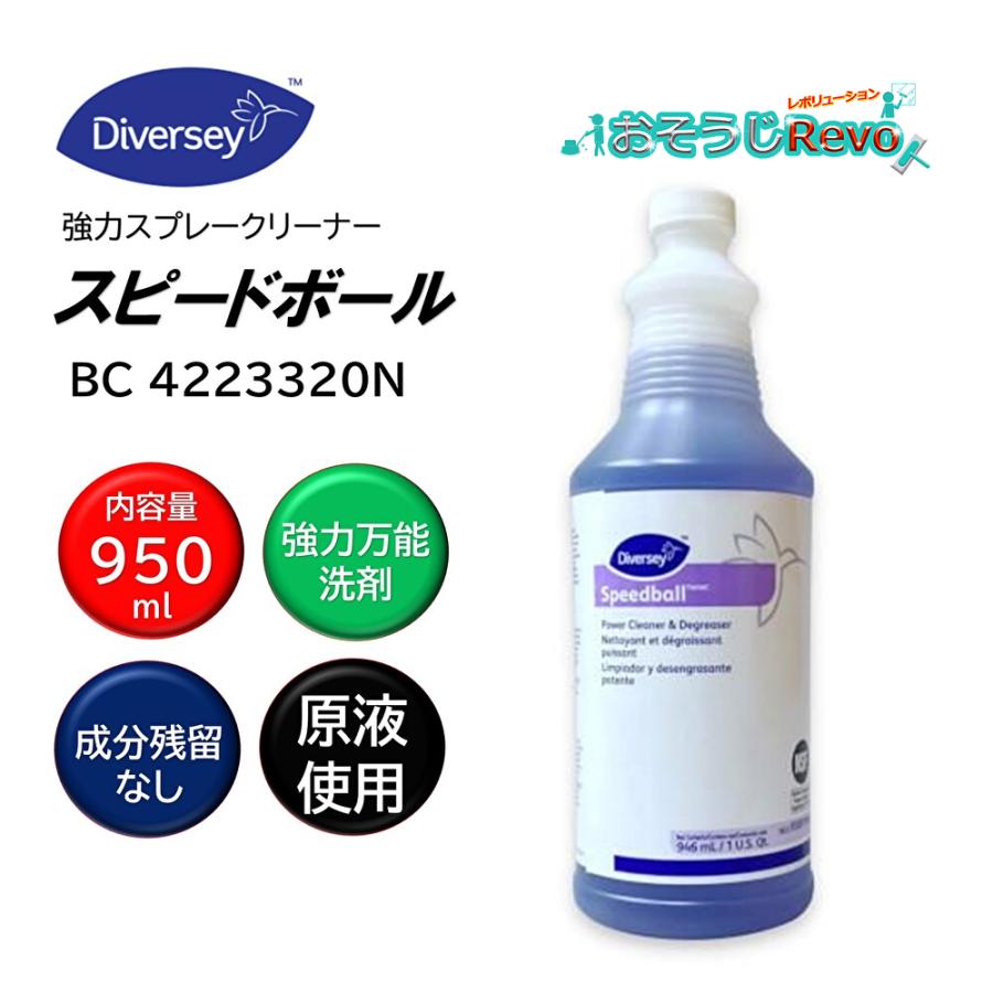 Diversey ディバーシー スピードボール 950ml （12本） 万能洗剤 旧ブッチャー 東栄部品 BC4223320N まとめ買い（1本あたり2095円） CHO 3/30 LYP ...