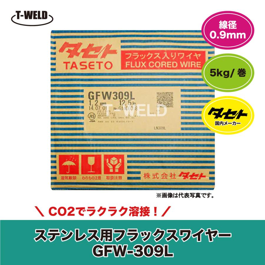 タセト 溶接 CO2 ステンレス 用 フラックス入りワイヤ SUS GFW-309L 0.9mm×5kg/巻・1巻 : TOAN ヤフー店 - 通販 - Yahoo!ショッピング