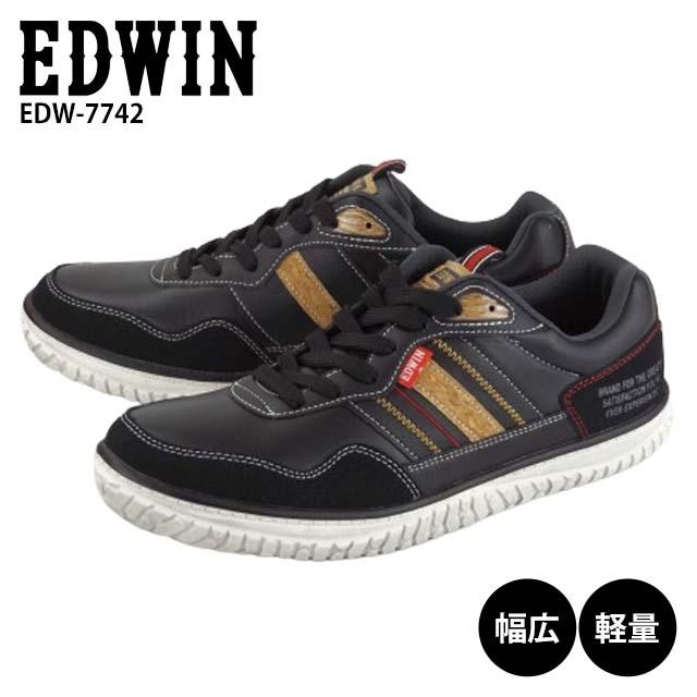 EDWIN EDW-7742 エドウィン スニーカー メンズ レースアップ 紐靴 ヒモ 幅広 ワイド 軽い クッション オシャレ 履きやすい 30代 40代 50代 旅行 休日 : 靴のトアレ ...