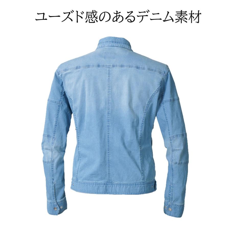 寅壱 作業着 デニム ライダースジャケット 8970-554 29.アイスブルー : 創業1968年 鳶蕨上田 公式ショップ - 通販 - Yahoo!ショッピング