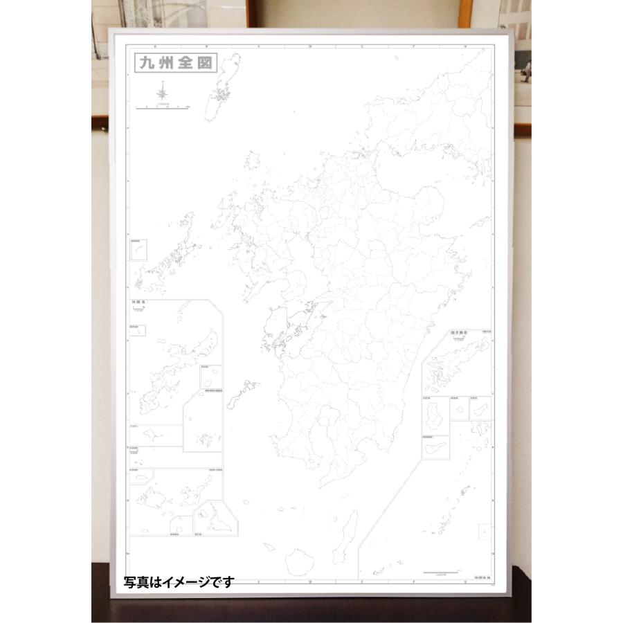 【パネル加工】九州白地図 A0判 : tba1-21 : 地図Factory - 通販 - Yahoo!ショッピング