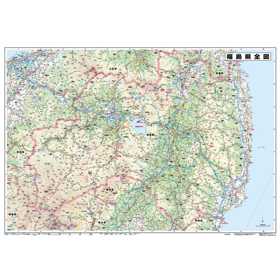 福島県全図 A0判 : 地図Factory - 通販 - Yahoo!ショッピング