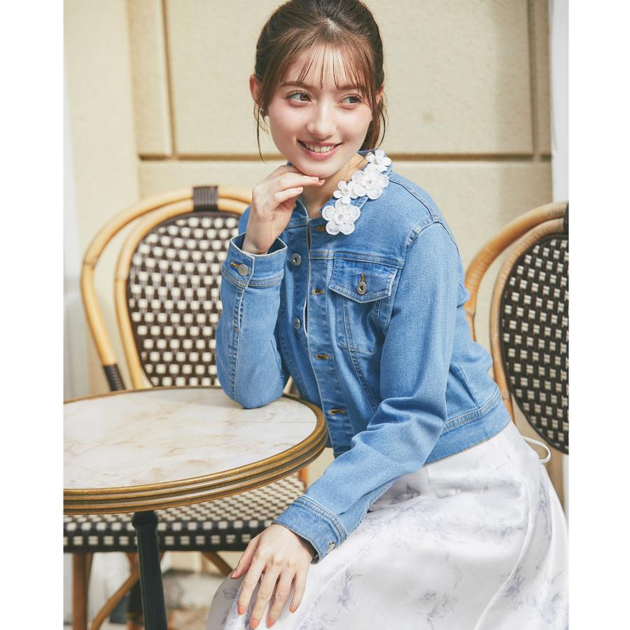 tocco closet フラワーレース付きデニムジャケット【caliora カリオラ】《Spring Outer Collection》 : tocco closet - 通販 ...