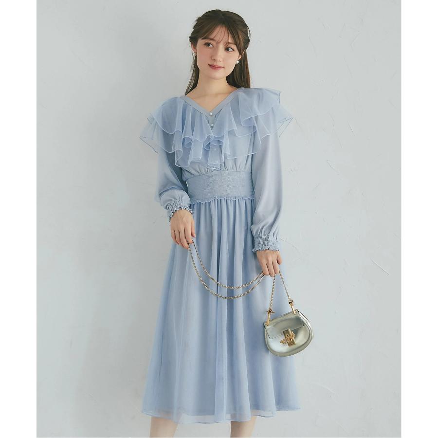 tocco closet（トッコ クローゼット） ラッフルフリル付きパール装飾ラメチュールワンピース : tocco closet - 通販 ...