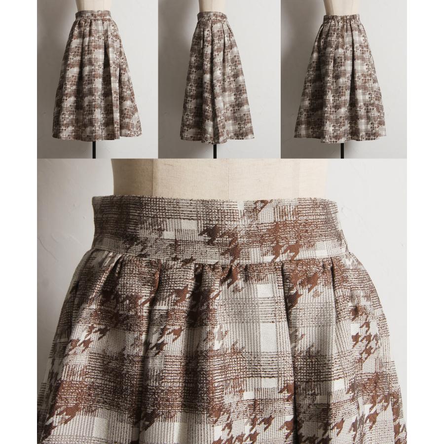 tocco closet 千鳥×チェック柄ジャガードギャザーフレアスカート【rosilia ロジリア】 : tocco closet - 通販 - Yahoo!ショッピング