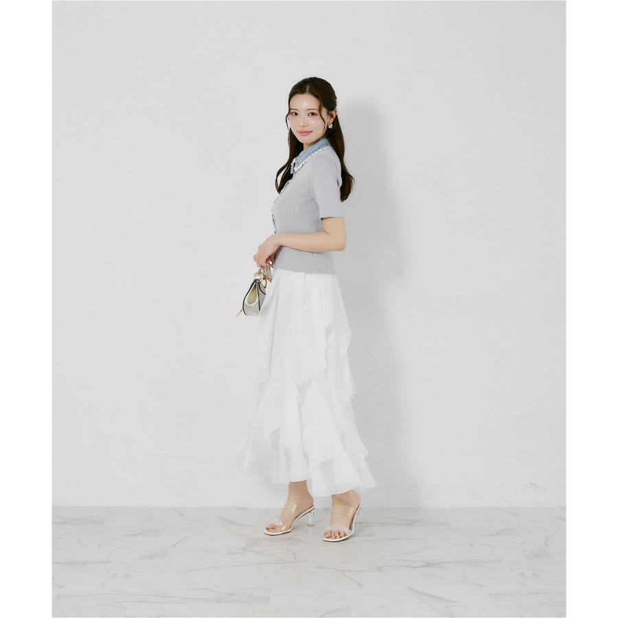 tocco closet（トッコ クローゼット） ラッフルフリル切り替えひらりんシアースカート : tocco closet - 通販 ...