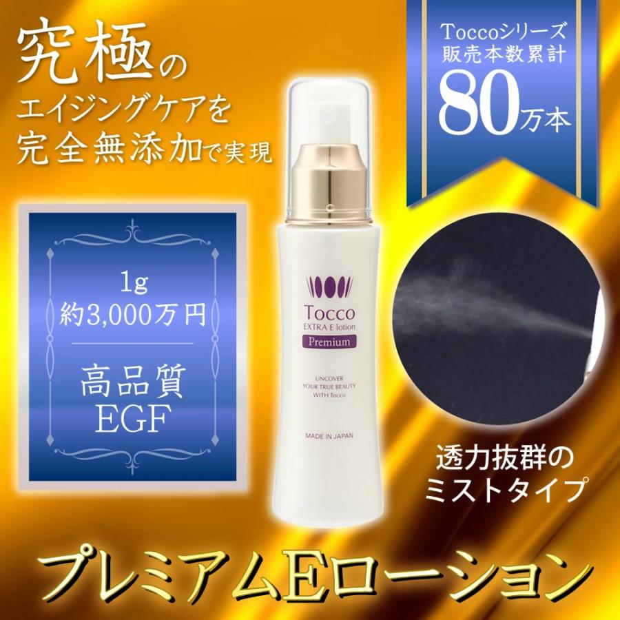 Tocco プレミアムEローション 100ml EGF オールインワン 美容液 完全無添加 防腐剤 アルコール エタノール フリー 化粧水 スキンケア エイジングケア 保湿 : Tocco化粧 ...