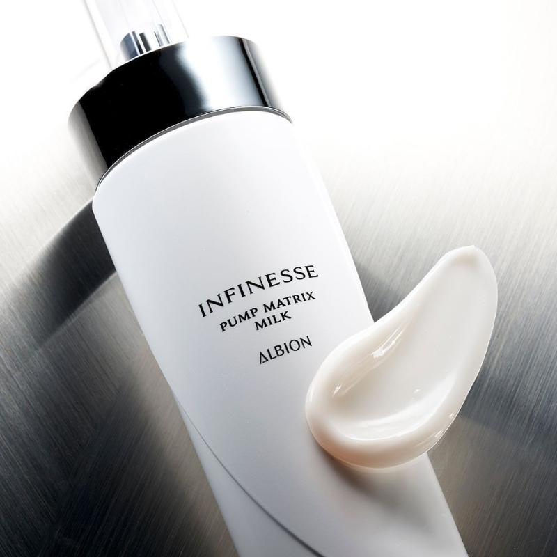 ALBION アルビオン アンフィネス パンプ マトリクス ミルク 200g 美容乳液 フェイス乳液 しっとり いきいき 生命感 ハリ 浸透 深部ケア 濃密 うるおい albion : WIN ...