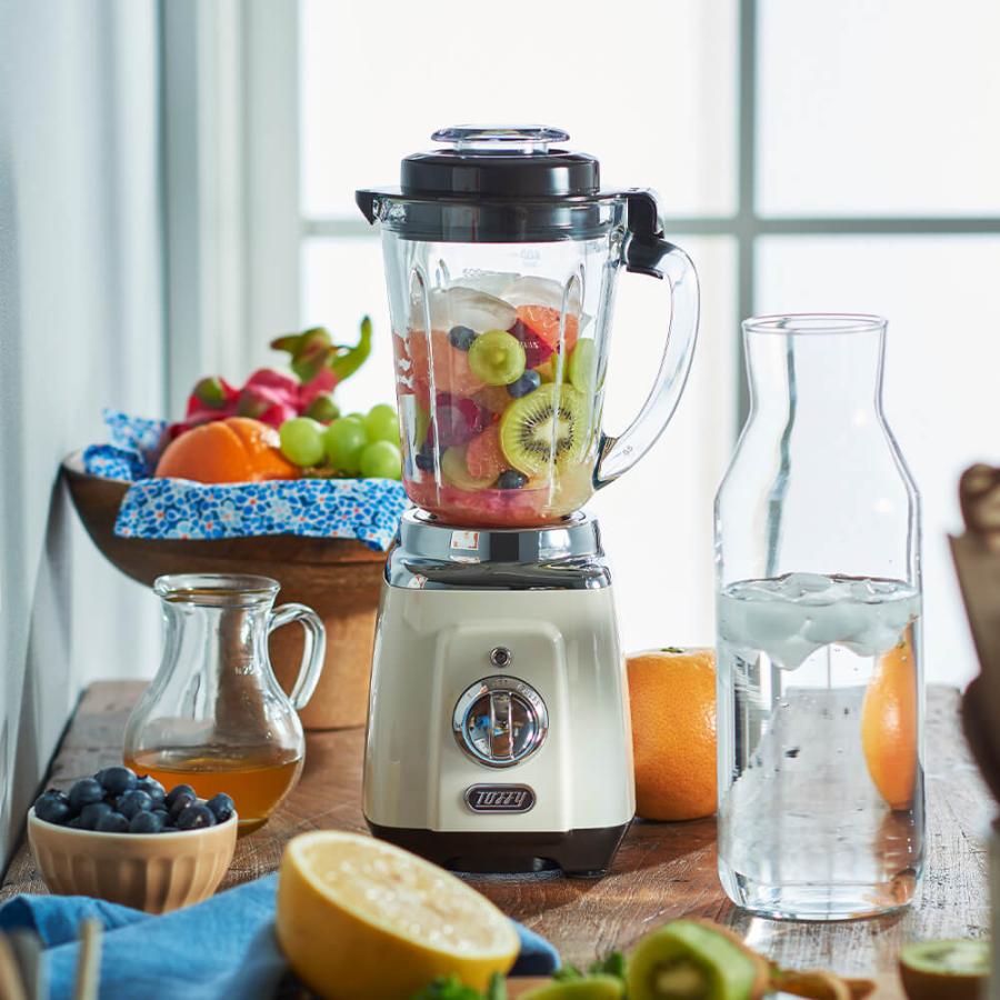Toffy 【特典つき】 K-BD5 ミキサー 氷対応 耐熱ガラス ブレンダー 熱湯 ガラス 600ml 離乳食 スムージー レトロ デザイン ジューサー 大容量 調理トフィー : Toffy ...