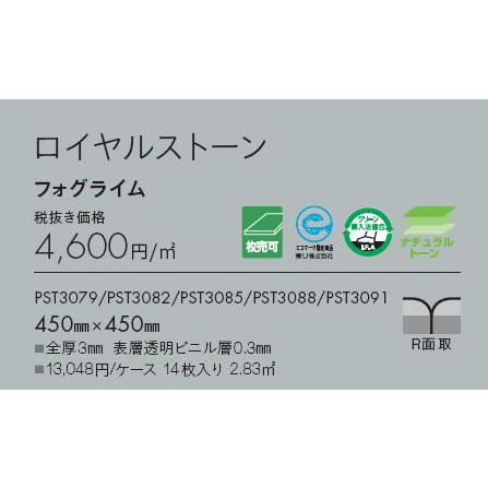 東リ（TOLI） 床材 450mm×450mm フォグライム PST3079 PST3082 PST3085 PST3088 PST3091フロアタイル ロイヤルストーン ROYALSTONE ...