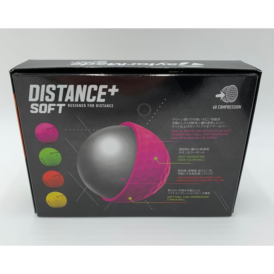 テーラーメイド(TAYLOR MADE) ゴルフボール テイラーメイド DISTANCE+SOFT (ディスタンスプラスソフト) 1ダース(12個入り) 日本正規品 マルチカラー : TOHO ...