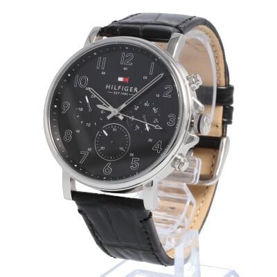 TOMMY HILFIGER トミー ヒルフィガー 1710381 腕時計 メンズ マルチファンクション レザーベルト 革 ブラック デイ ...