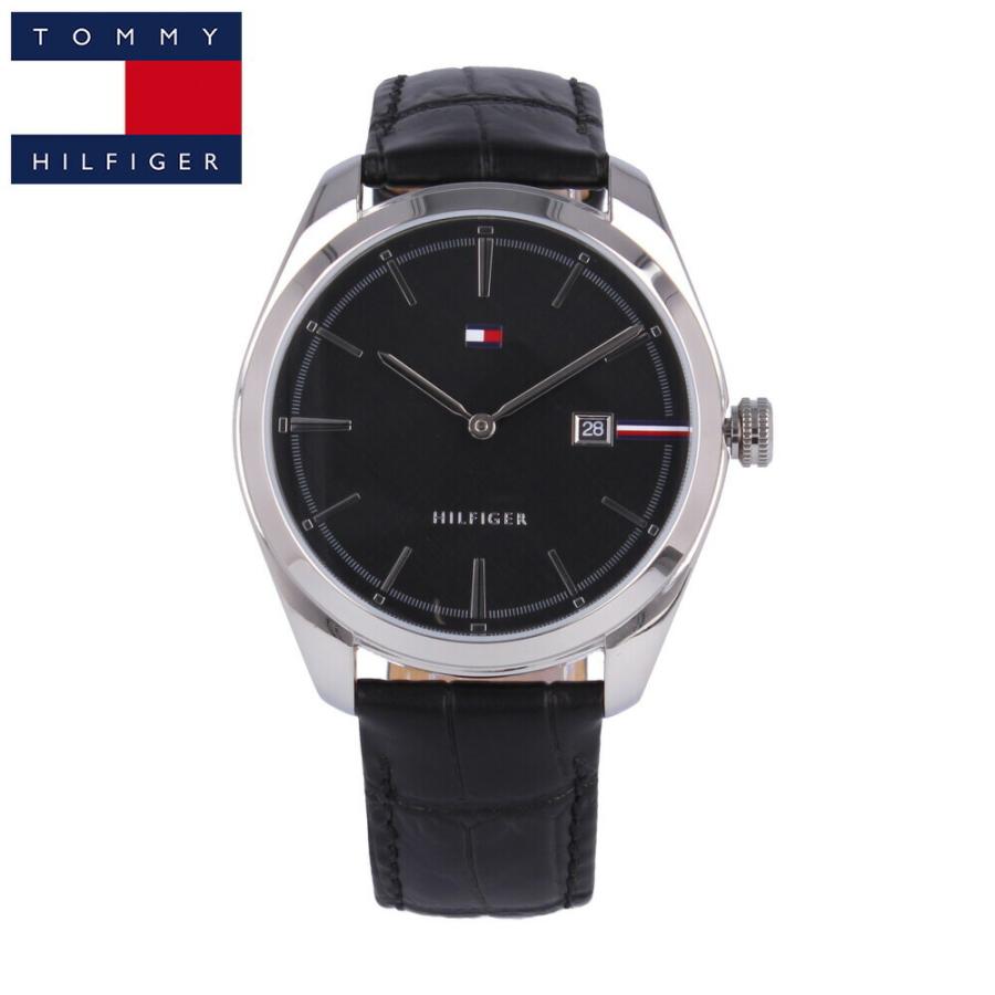 TOMMY HILFIGER トミー ヒルフィガー腕時計 メンズ クオーツ 2針 レザー ブラック シルバー 1710439 : 時計倉庫 ...