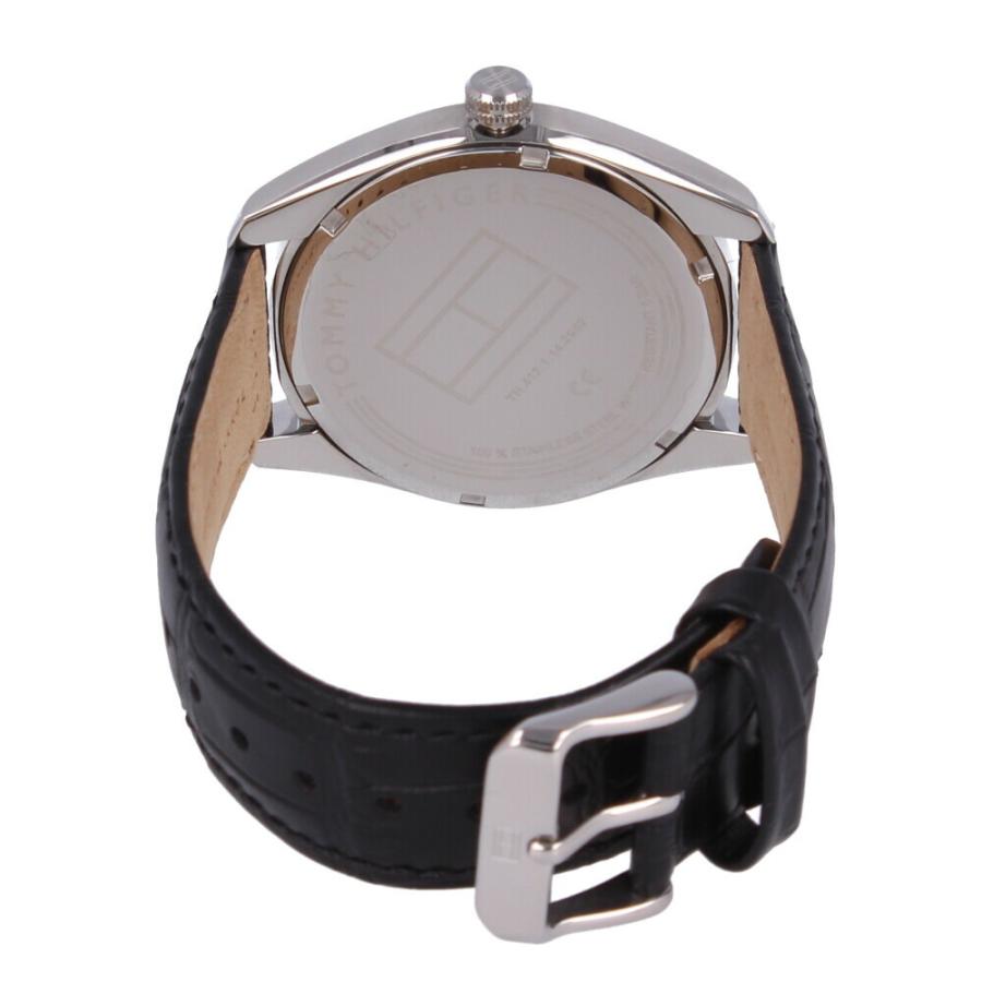 TOMMY HILFIGER トミー ヒルフィガー腕時計 メンズ クオーツ 2針 レザー ブラック シルバー 1710439 : 時計倉庫 ...