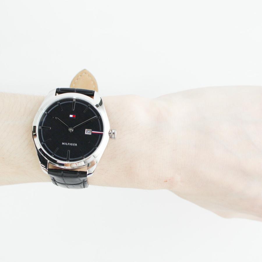 TOMMY HILFIGER トミー ヒルフィガー腕時計 メンズ クオーツ 2針 レザー ブラック シルバー 1710439 : 時計倉庫 ...