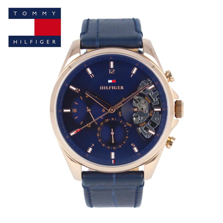 TOMMY HILFIGER トミー ヒルフィガー Baker腕時計 メンズ クオーツ アナログ 3針 ステンレス レザー ネイビー ピンク ...
