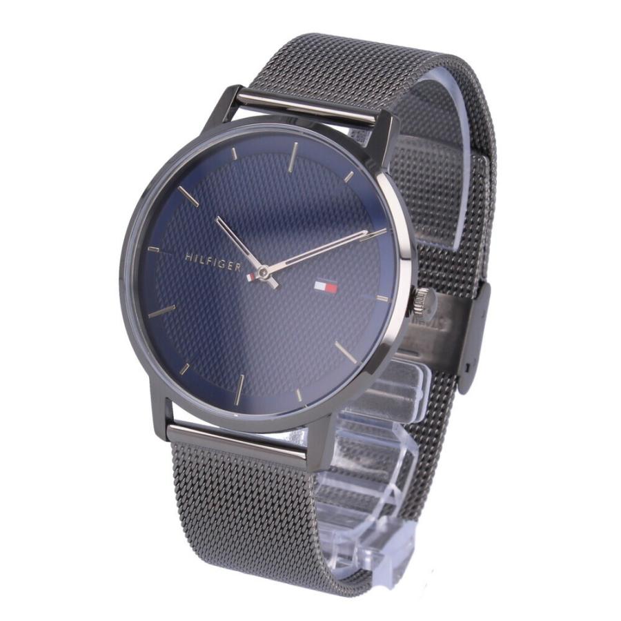 TOMMY HILFIGER トミー ヒルフィガー腕時計 メンズ クオーツ 2針 メタル メッシュ ガンメタ ネイビー 1791656 ...