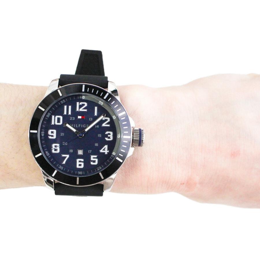 TOMMY HILFIGER トミー ヒルフィガー腕時計 メンズ クオーツ アナログ 3針 ステンレス ラバー ブラック シルバー ネイビー ...