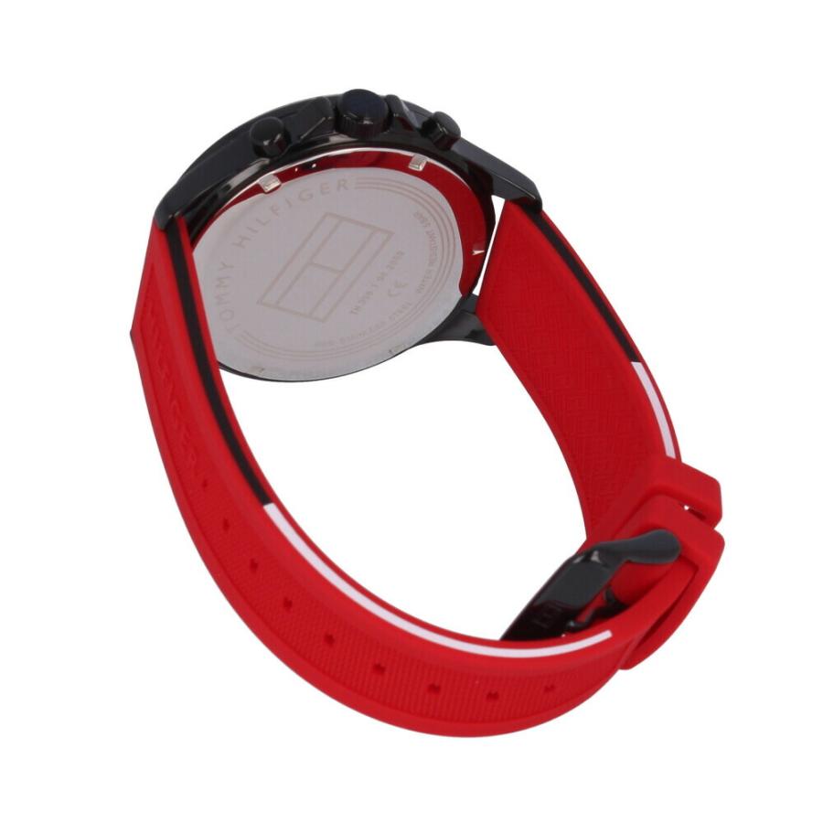 TOMMY HILFIGER トミー ヒルフィガー腕時計 メンズ クオーツ アナログ 3針 ステンレス ラバー レッド ブラック ...