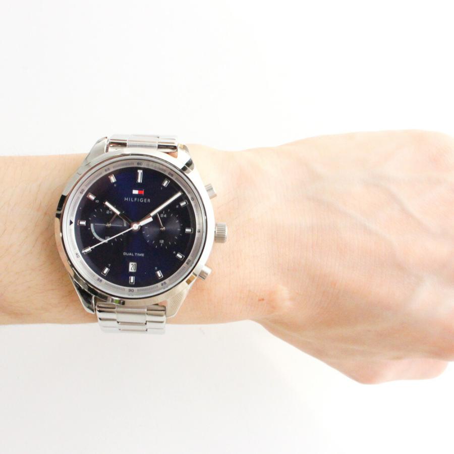 TOMMY HILFIGER トミー ヒルフィガー腕時計 メンズ クオーツ アナログ 3針 ステンレス メタル シルバー ネイビー ...