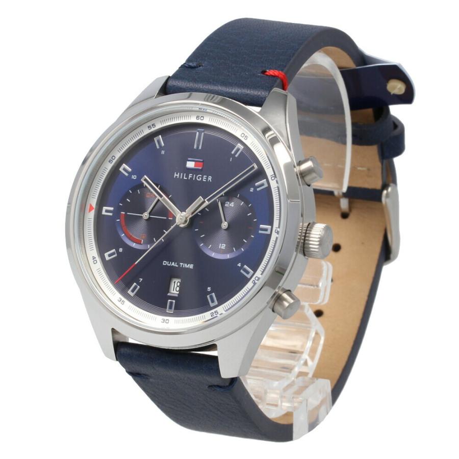 TOMMY HILFIGER トミー ヒルフィガー BENNETT 1791728腕時計 メンズ デュアルタイム レザー ブルー カジュアル ...