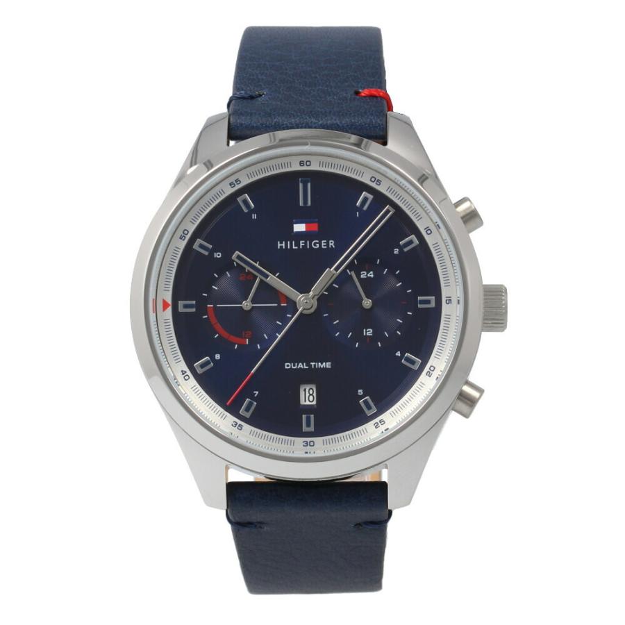 TOMMY HILFIGER トミー ヒルフィガー BENNETT 1791728腕時計 メンズ デュアルタイム レザー ブルー カジュアル ...