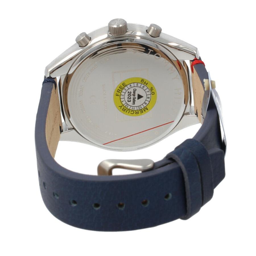 TOMMY HILFIGER トミー ヒルフィガー BENNETT 1791728腕時計 メンズ デュアルタイム レザー ブルー カジュアル ...