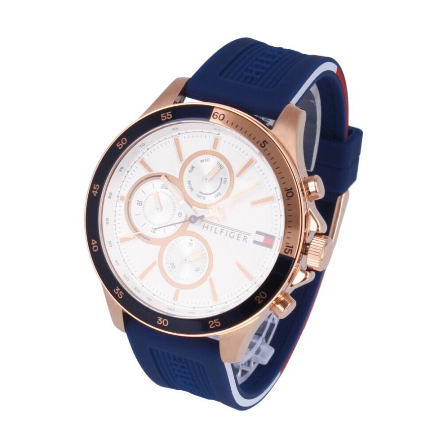 TOMMY HILFIGER トミー ヒルフィガー腕時計 メンズ クオーツ アナログ 3針 ステンレス ラバー ネイビー ピンクゴールド ...