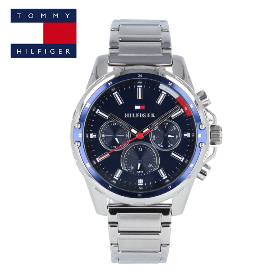 TOMMY HILFIGER トミー ヒルフィガー Mason腕時計 メンズ クオーツ アナログ 3針 ステンレス メタル シルバー ネイビー ...