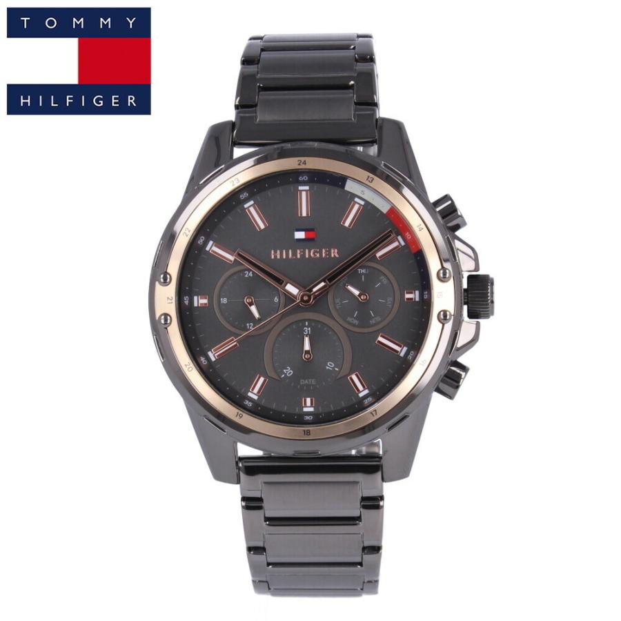 TOMMY HILFIGER トミー ヒルフィガー腕時計 メンズ クオーツ メタル ガンメタ ピンクゴールド グレー 1791790 : 時計 ...