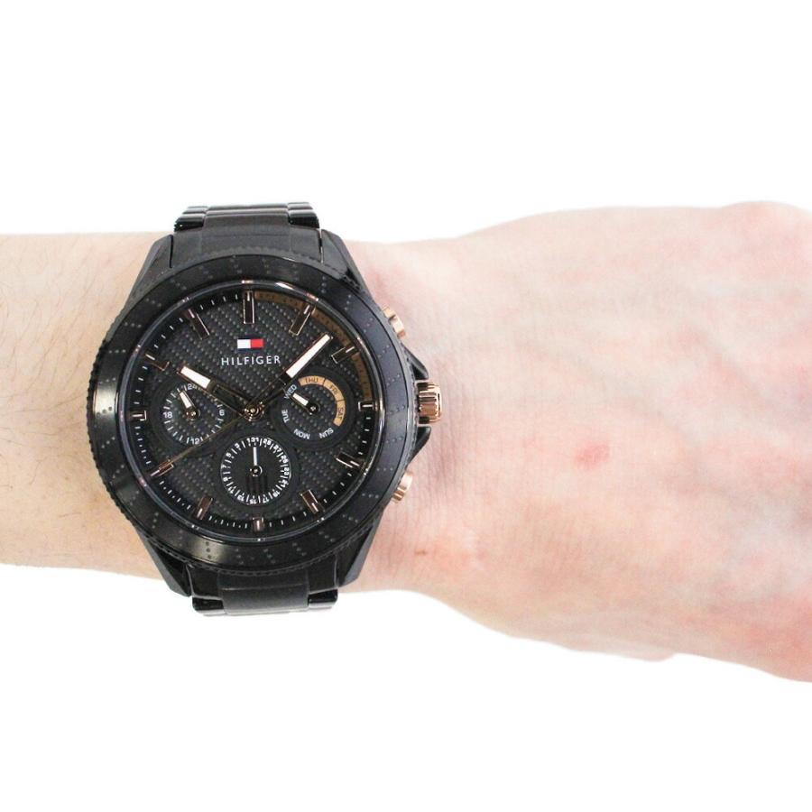 TOMMY HILFIGER トミー ヒルフィガー腕時計 メンズ クオーツ アナログ 3針 ステンレス メタル ブラック 1791858 ...