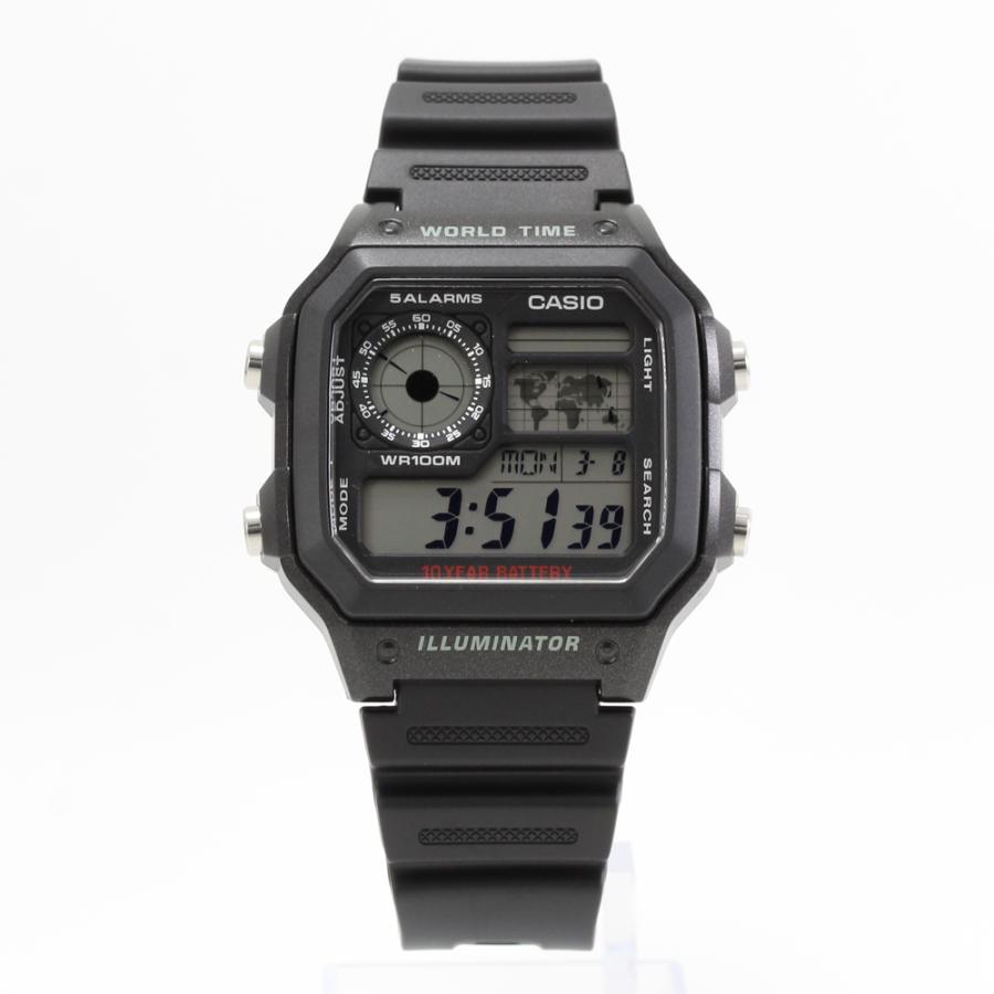 CASIO カシオ腕時計 AE-1200WH-1A ワールドトラベラー デジタル クオーツ カジュアル 樹脂 ブラック : 時計倉庫TOKIA - 通販 - Yahoo!ショッピング