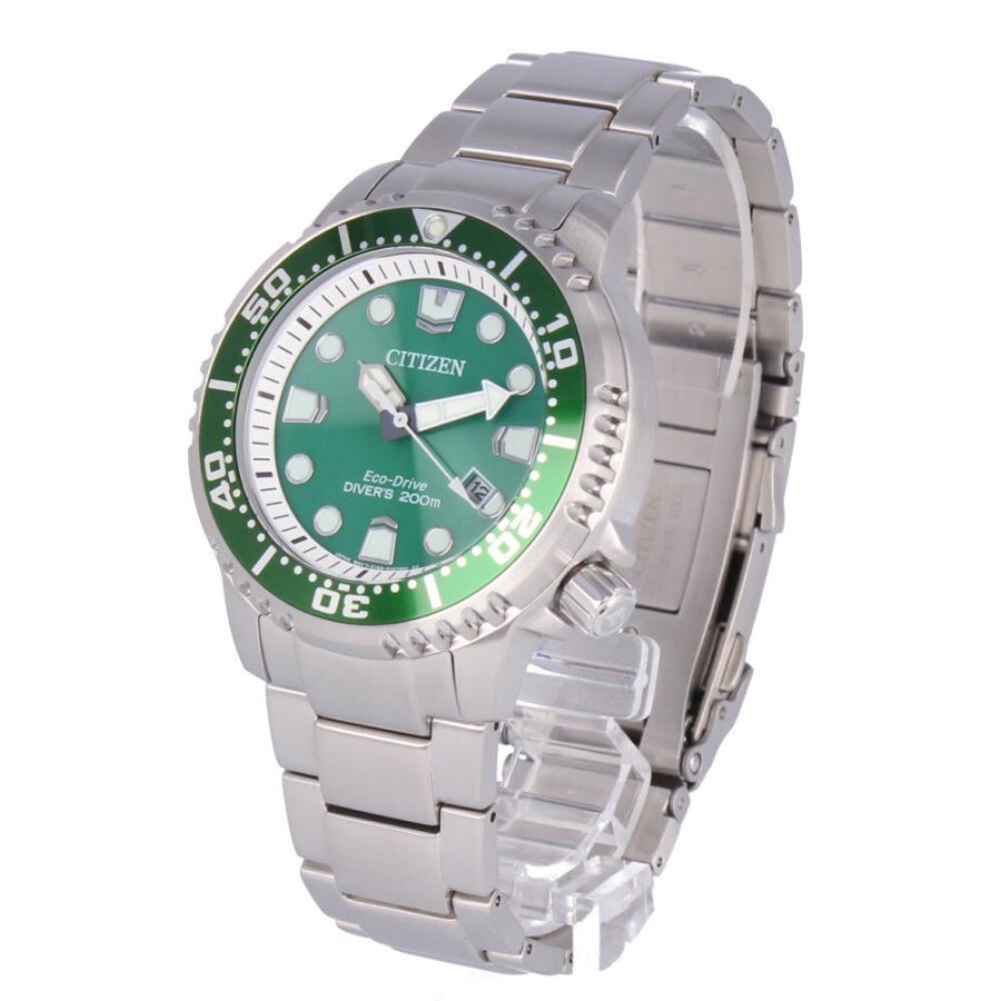 CITIZEN シチズン Eco Drive エコドライブ PROMASTER プロマスター腕時計 メンズ ソーラー マリーンシリーズ ダイバー メタル シルバー グリーン BN0158 ...