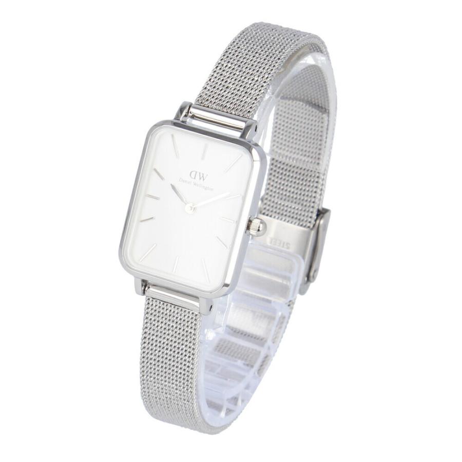DANIEL WELLINGTON DW QUADRO PRESSED STERLING クアドロ スターリング腕時計 メッシュ シルバー ...