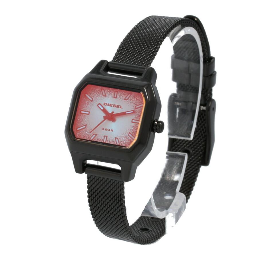 DIESEL ディーゼル 腕時計 レディース 女性 クオーツ 電池 CALLIE キャリー 仕事 メタル メッシュ ブラック 偏光ガラス ...