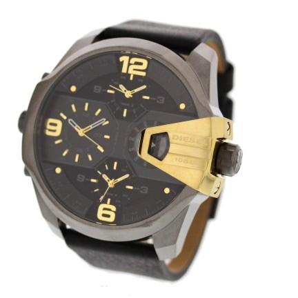 DIESEL ディーゼル 腕時計 メンズ 男性 クオーツ 電池 GMT 4タイムゾーン UBER CHIEF ウーバーチーフ 大きい レザー ...