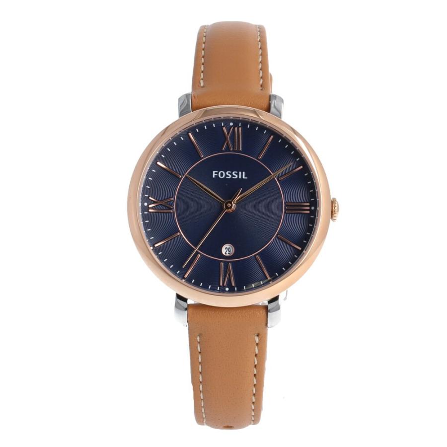 FOSSIL フォッシル JACQUELINE ジャクリーン ES4274腕時計 レディース レザー ブラウン ネイビー ローズゴールド ...