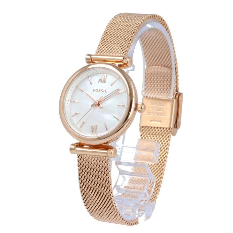 FOSSIL フォッシル CARLIE カーリー ES4433 腕時計 レディース 28mm ローズゴールド メッシュベルト マザーオブパール ...