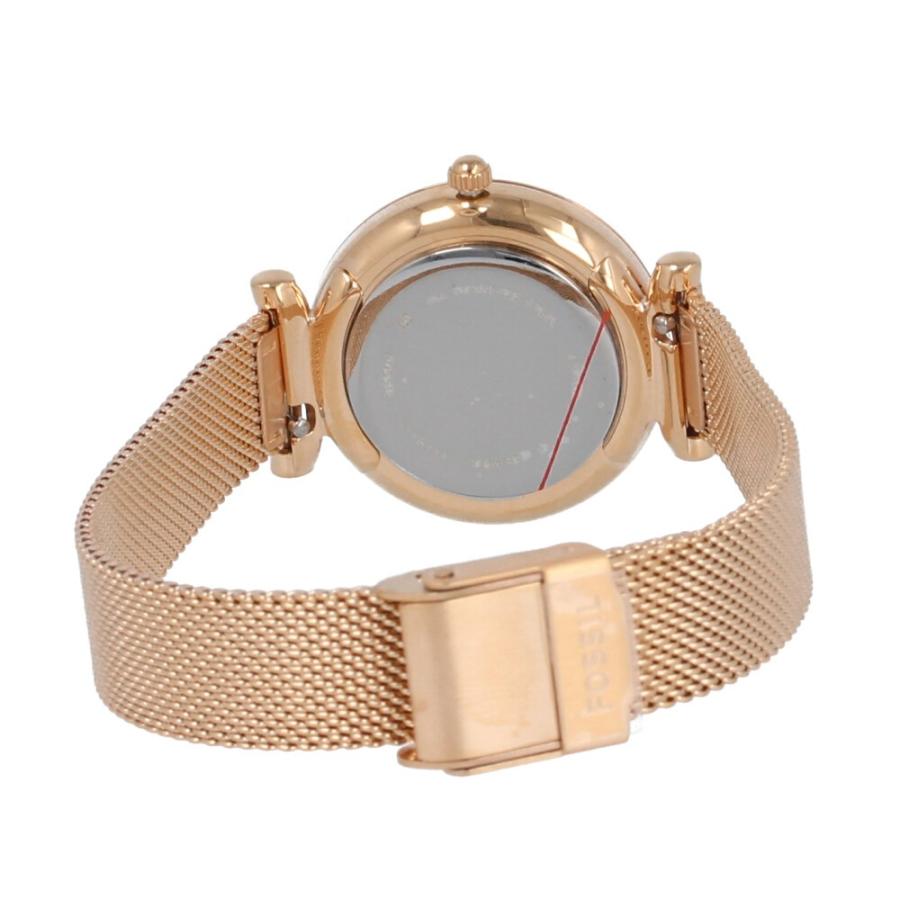 FOSSIL フォッシル CARLIE カーリー ES4433 腕時計 レディース 28mm ローズゴールド メッシュベルト マザーオブパール ...